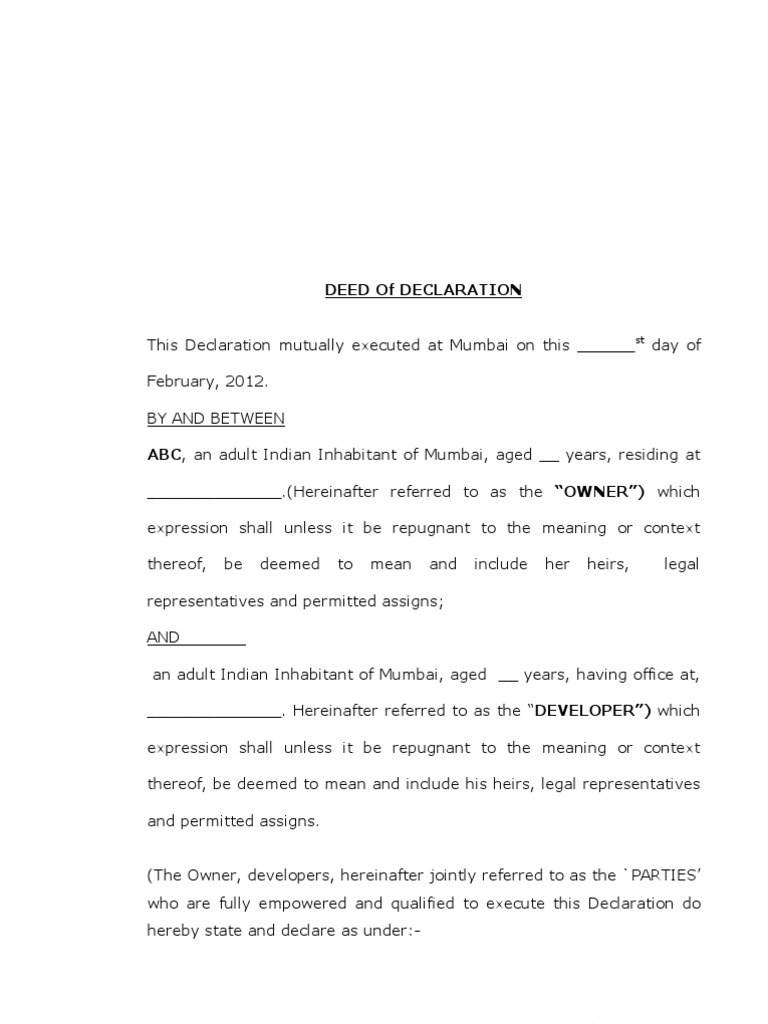 Deed of Settlement & Declaration | PDF | Indemnity | Lawsuit