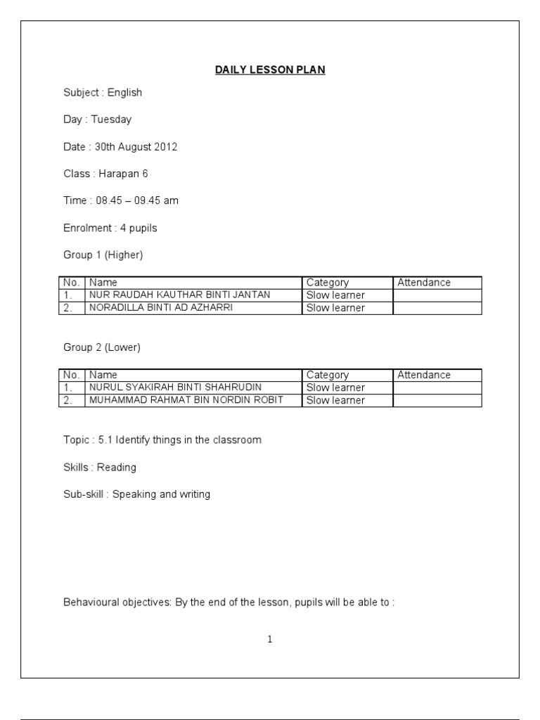 Lesson Plan For Special Education | PDF | Word Search | Lesson Plan