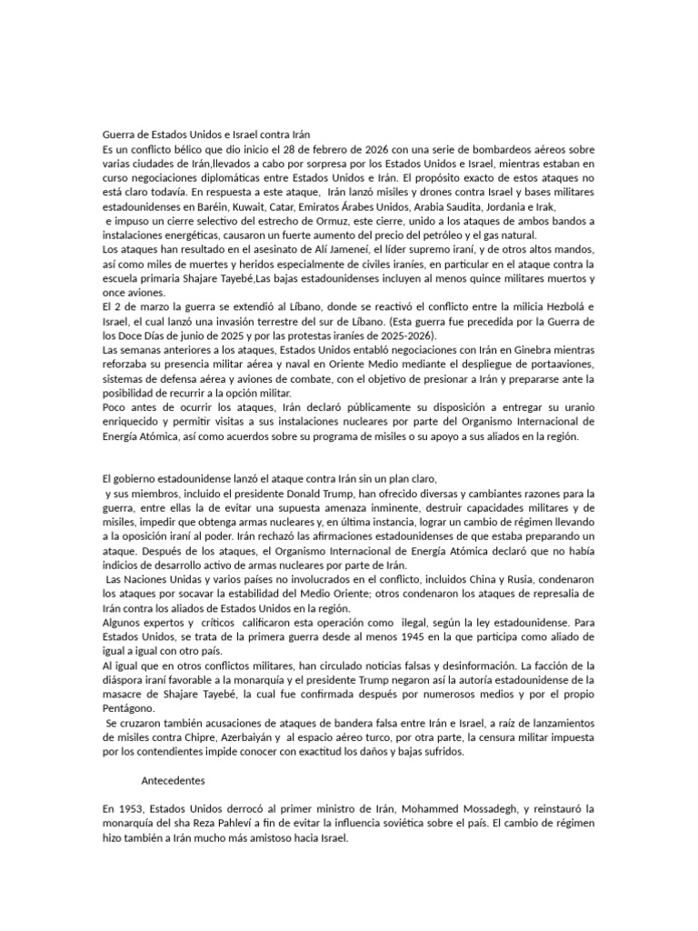 Guerra de Estados Unidos e Israel Contra Irán | PDF | Hezbolá | Corrí