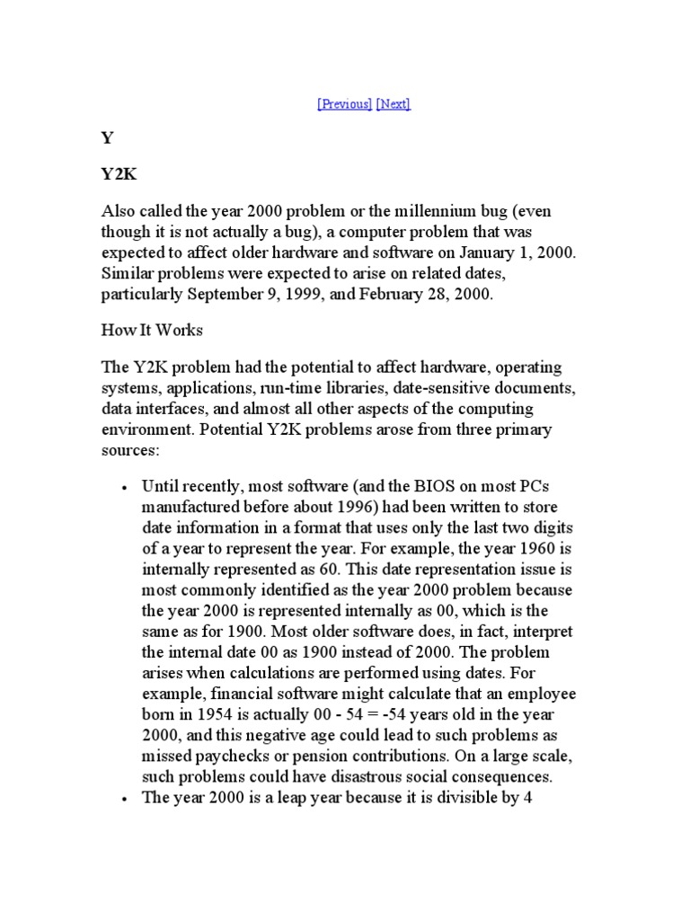 Y2K | PDF | Bios | Operating System