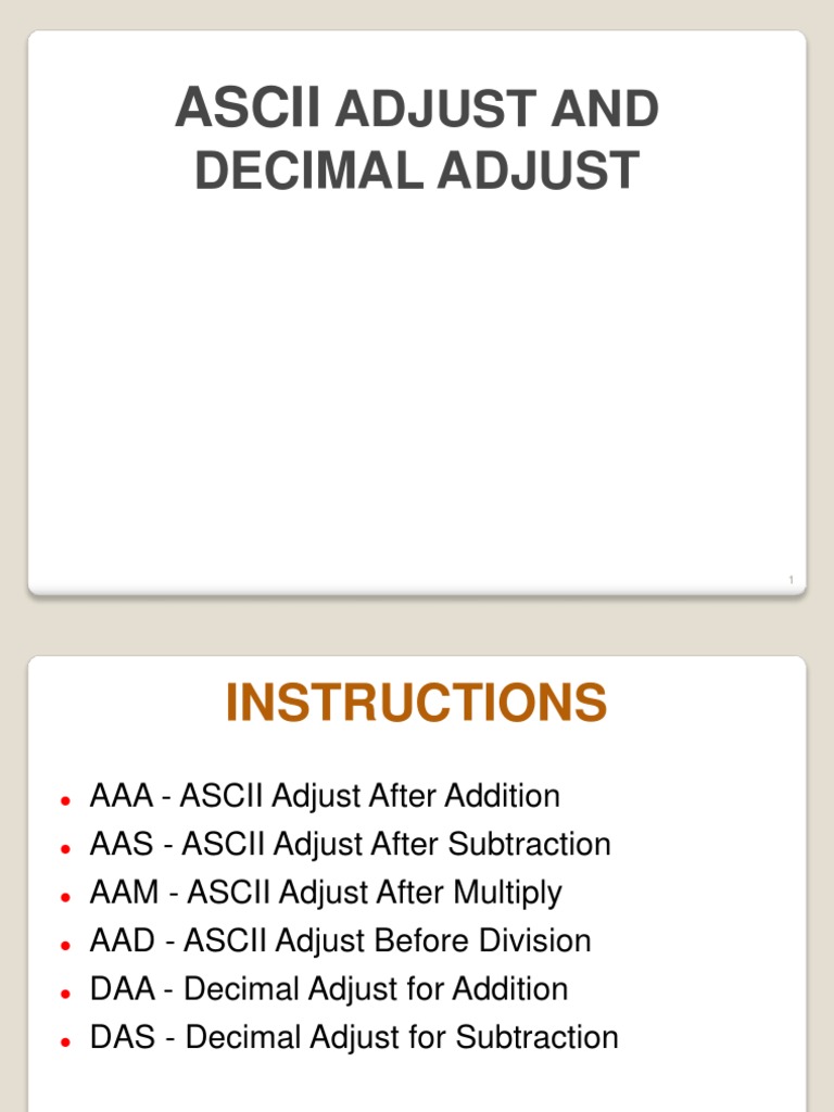 Ascii Adjust And Decimal Adjust Pdf Binary Coded Decimal Theory Of Computation