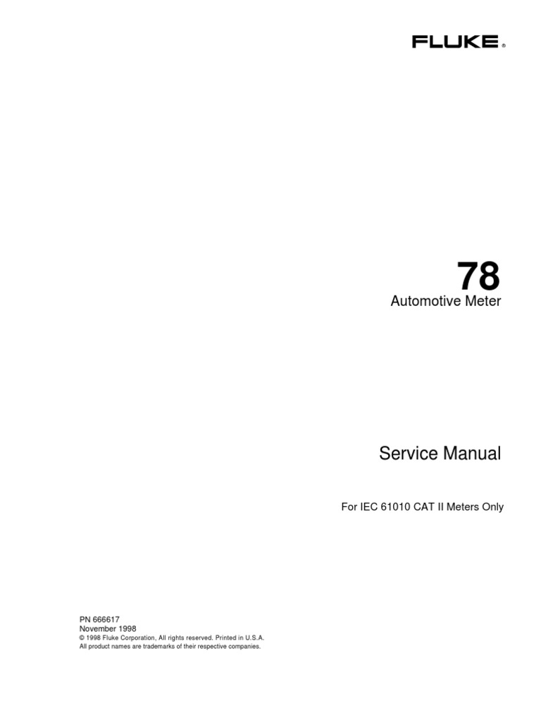 Fluke 78 Service Manual | PDF | Analog To Digital Converter | Power Supply