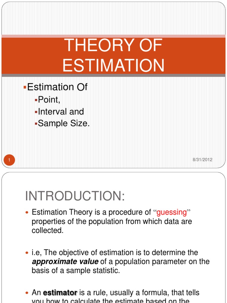 Theory of Estimation | PDF | Estimator | Bias Of An Estimator