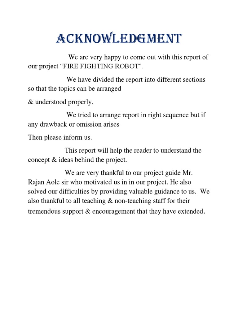 Acknowledgment | PDF | Robot | Robotics