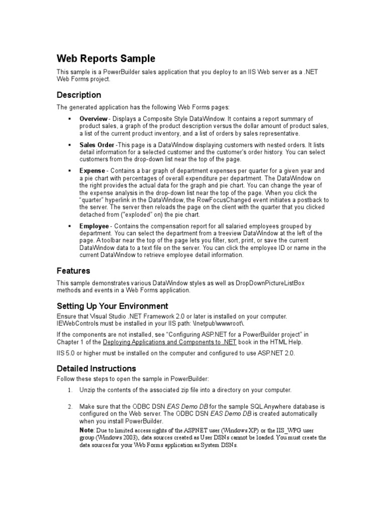 PowerBuilder Web Forms Sales App Sample | PDF | World Wide Web ...