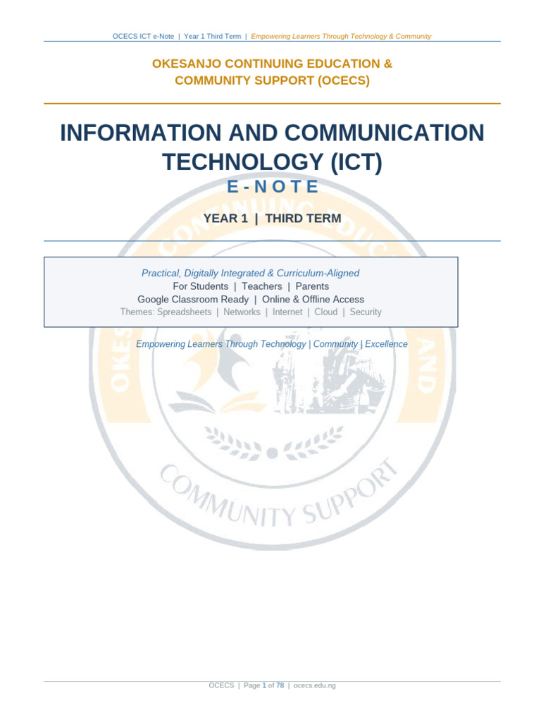 Ict Y1t3 | PDF | Computer Network | Network Topology
