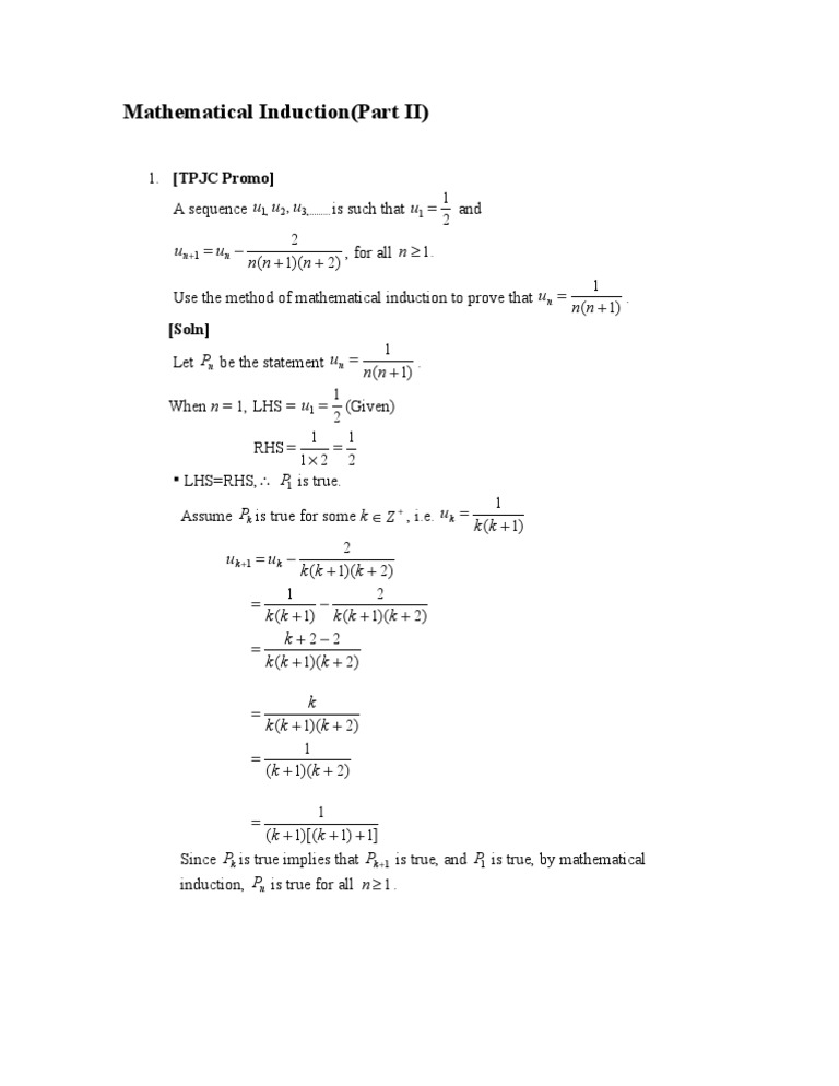 Mathematical Induction (Part II) | PDF