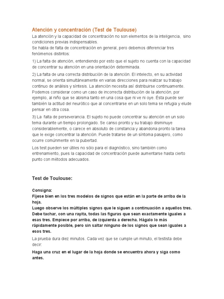 Test de Toulouse Pierón | PDF | Bienestar | Medicina