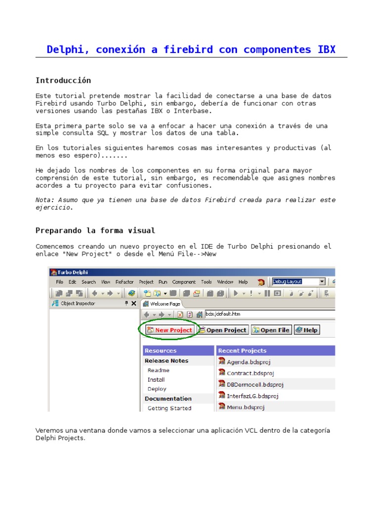 Delphi Conexion Firebird Con Ibx | PDF | SQL | Tabla (base de datos)