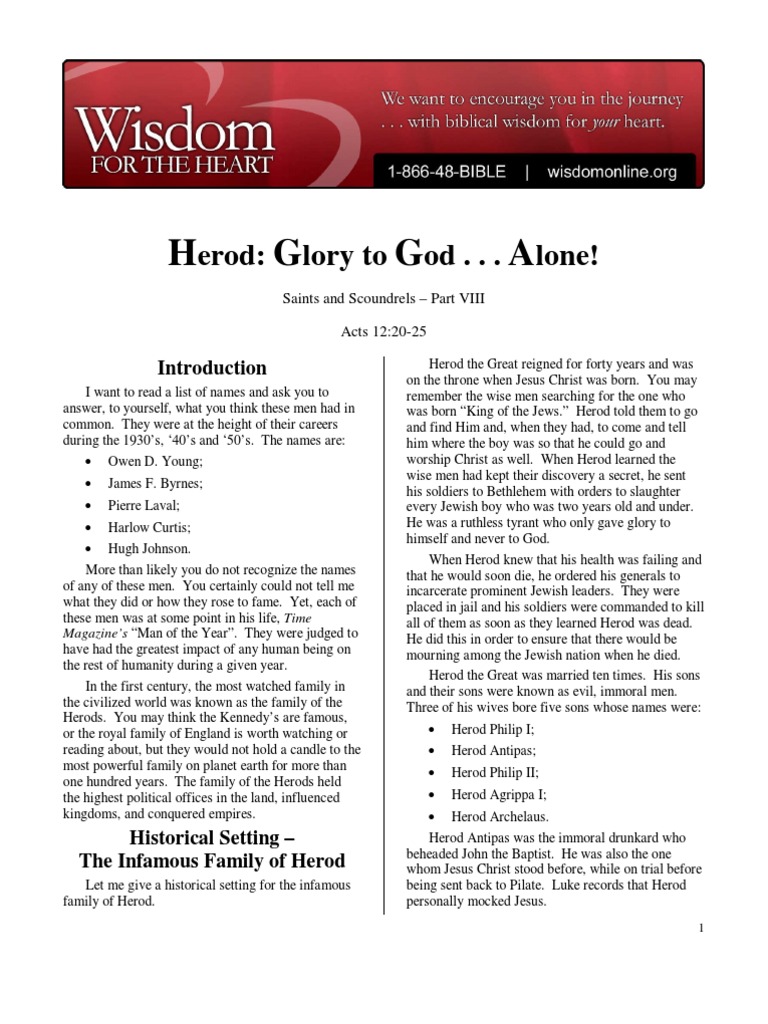 Transcript For Herod | PDF | Herod Antipas | Daniel (Biblical Figure)