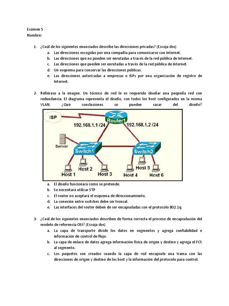 Examen Final Cisco CCNA 5 Fasttrack 0.4 | Descargar gratis PDF | Dirección IP | Enrutador ...