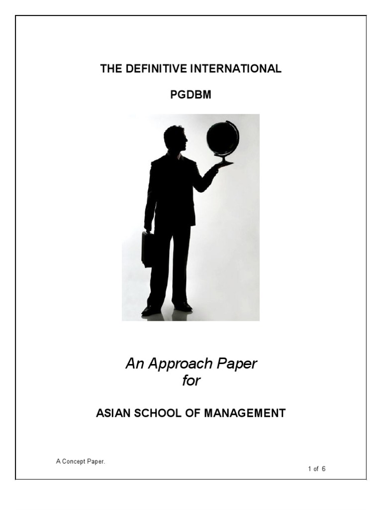 An Approach Paper For: The Definitive International PGDBM | PDF ...