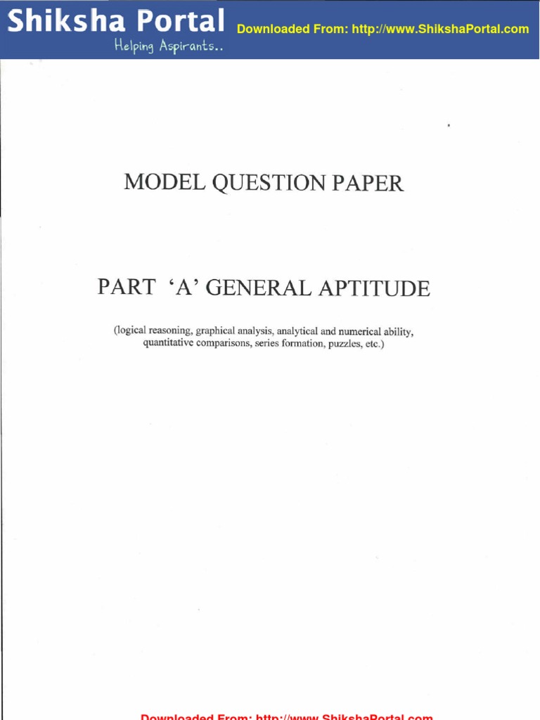 CSIR UGC NET Model Question Papers General Aptitude | PDF | Test ...