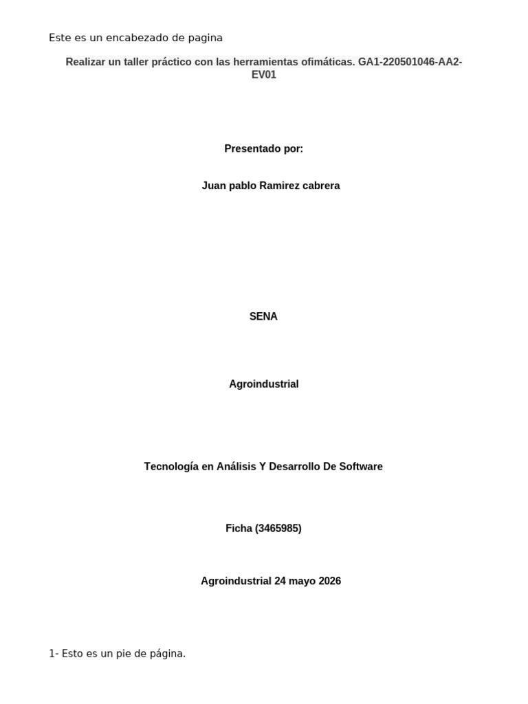 DRV - Taller. Utilización de Las Herramientas de Ofimática. GA1 ...