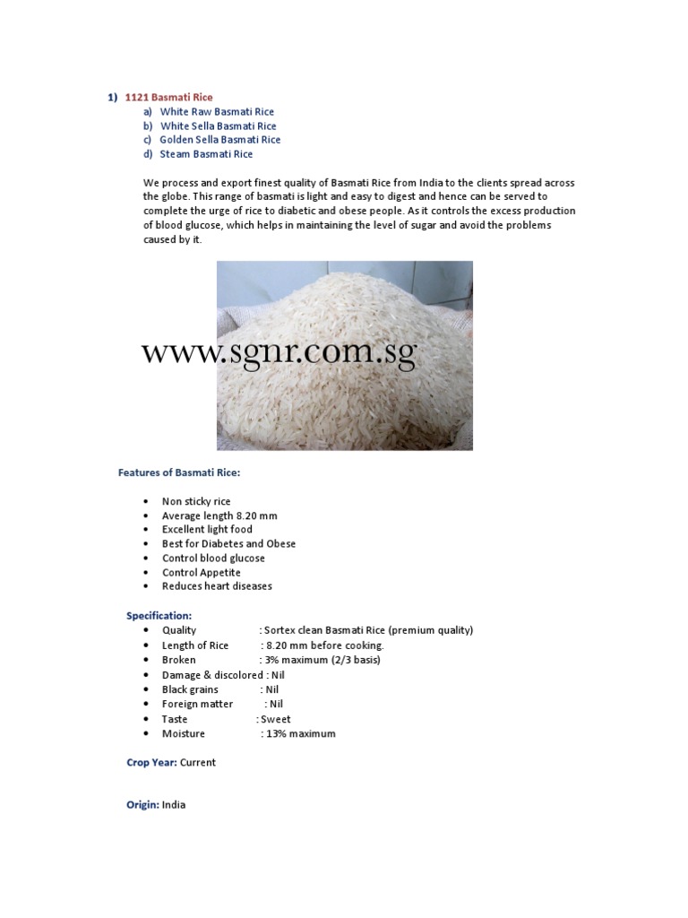 Basmati Rice | PDF
