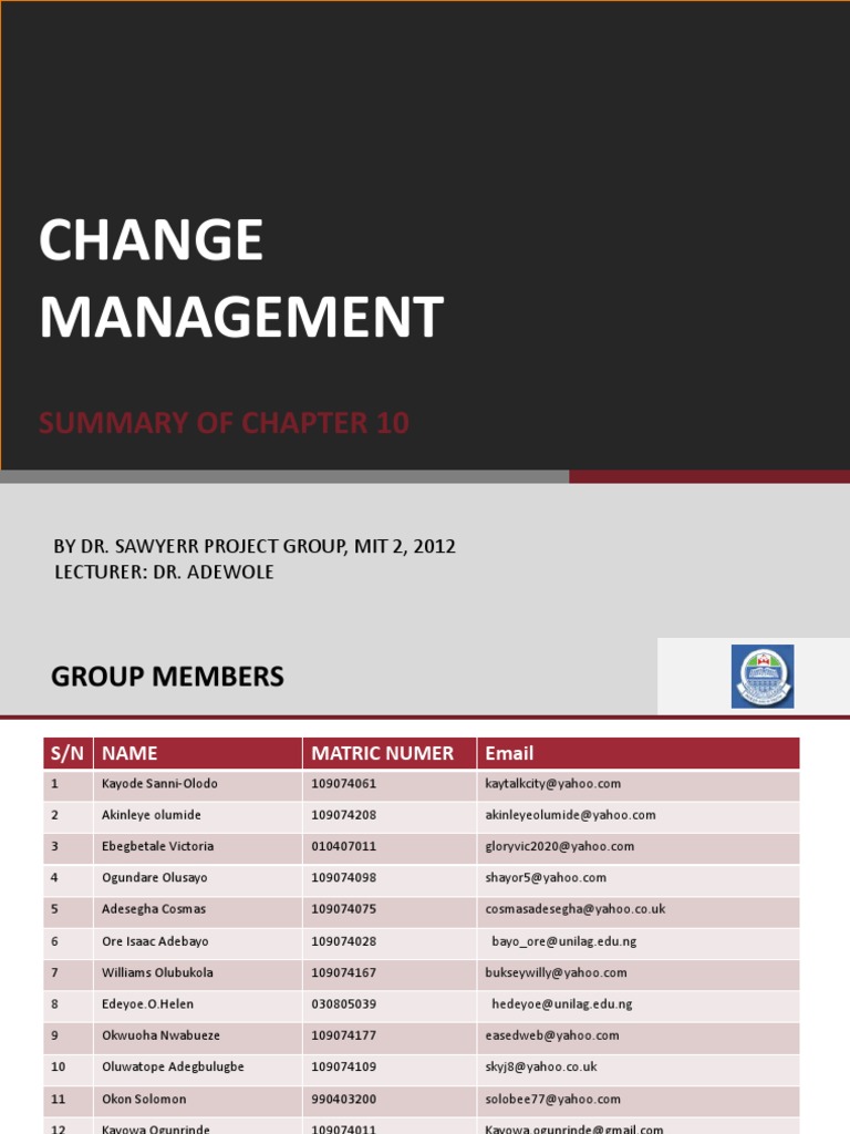 Change Management | PDF | Knowledge Management | Change Management