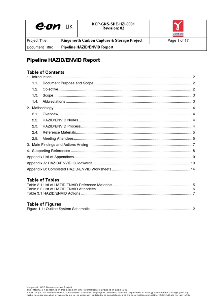 Pipeline HAZID/ENVID Report Summary | PDF | Carbon Capture And Storage ...