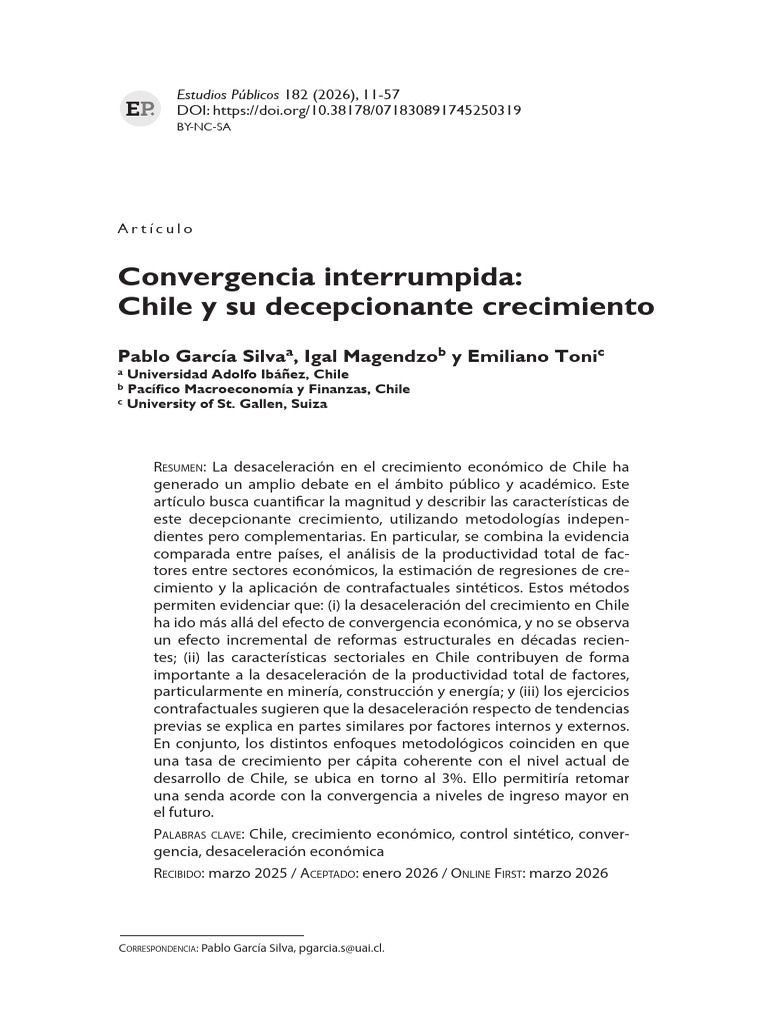Garcia 2026 Convergencia Interrumpida Chile y Su Decepcionante ...