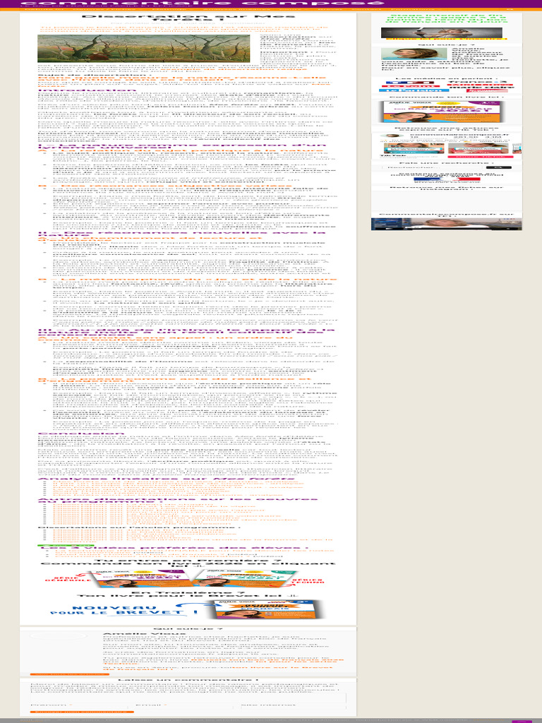 Dissertation sur Mes forêts exemple pour le bac ! ? | PDF | Poésie ...