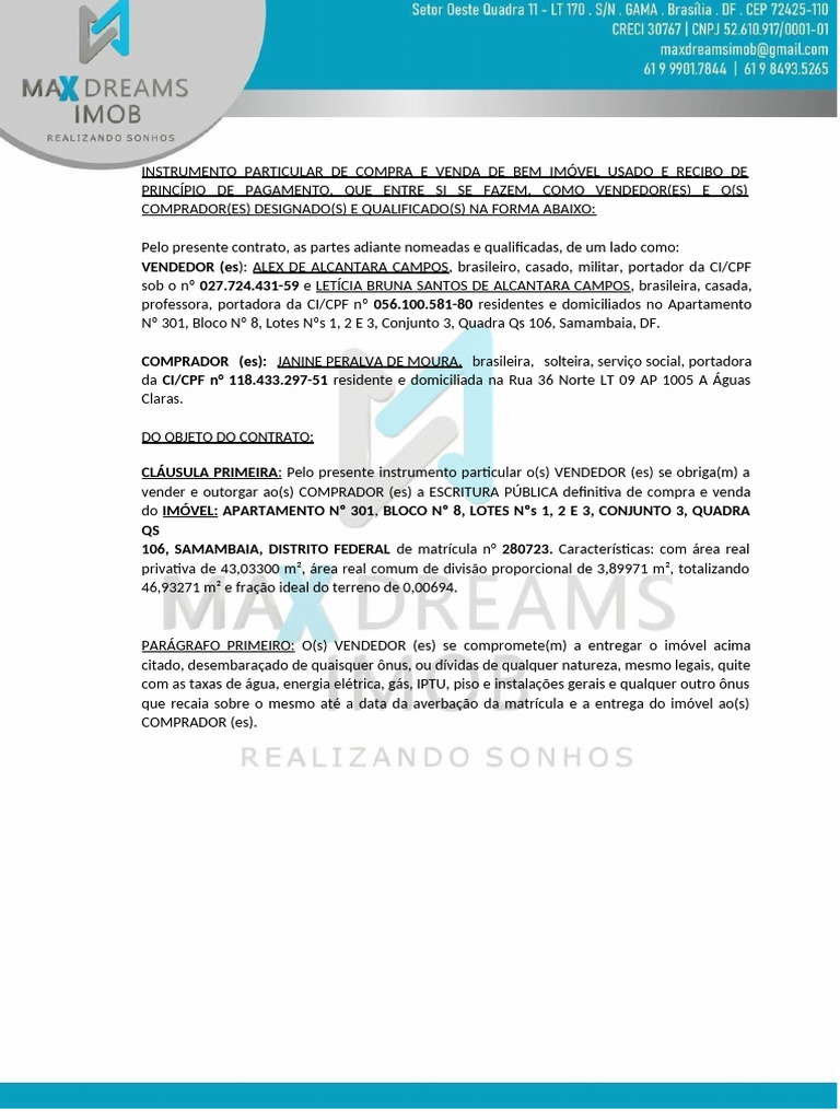 Contrato de Compra e Venda Janine Peralva 28129 28129 Assinado Assinado ...