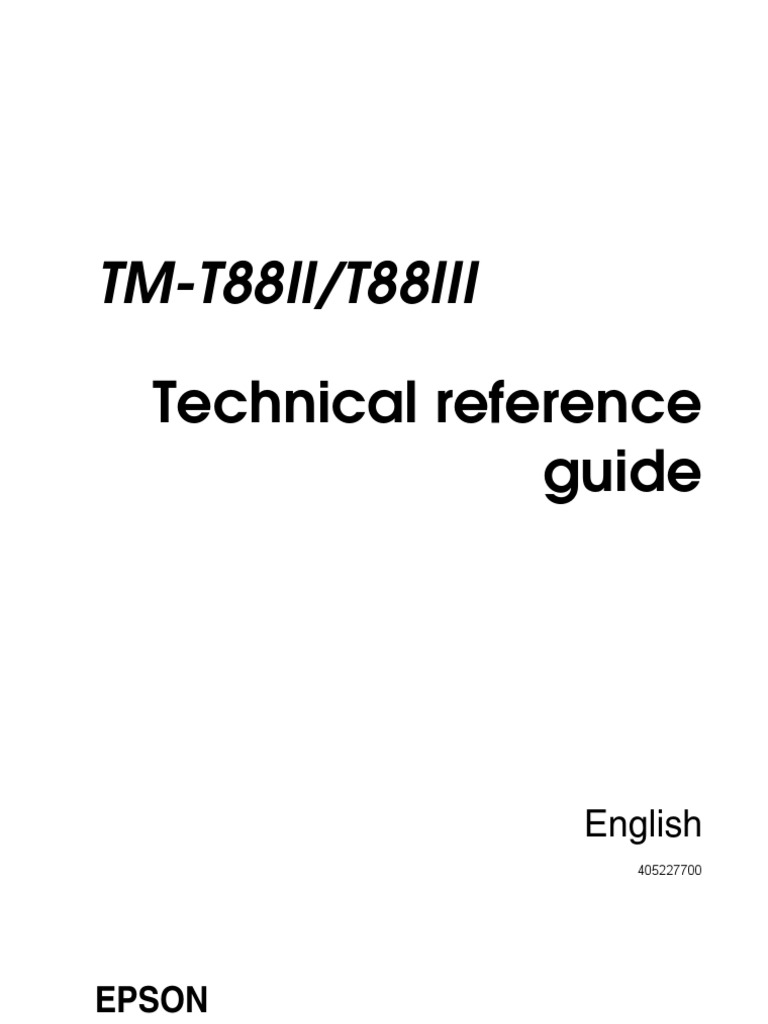 Epson TM-T88III Technical Reference | PDF | Usb | Electrical Connector