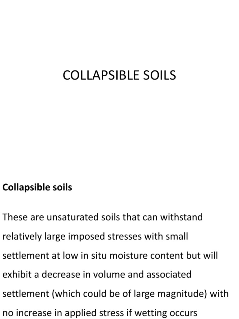 Collapsible Soils | PDF | Soil | Geotechnical Engineering