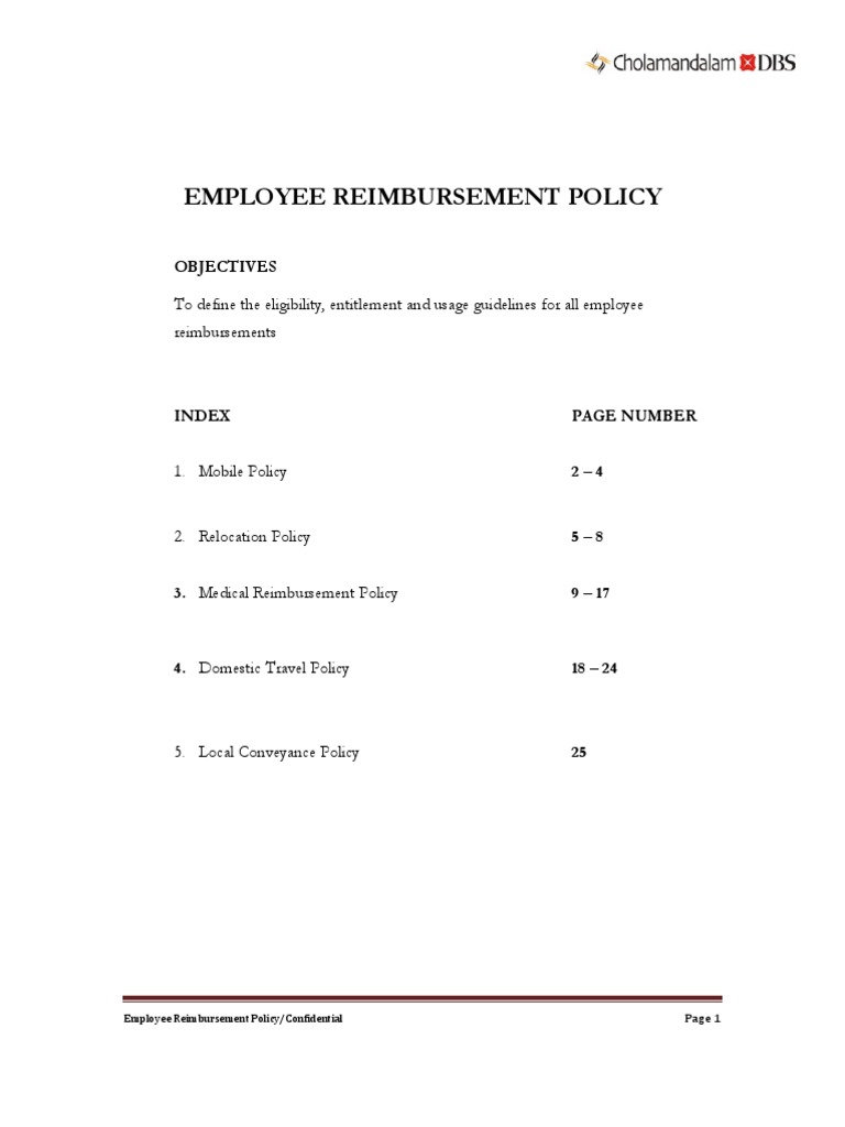 Employee Reimbursement Policy - 09 | Public Transport | Hospital