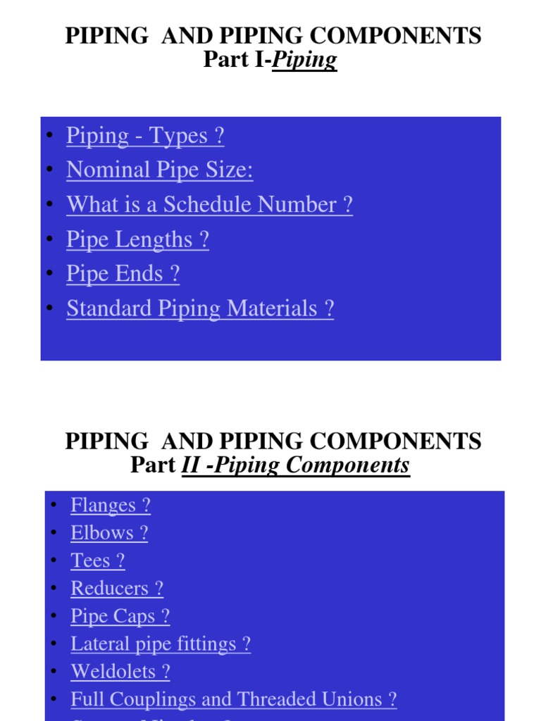 Piping Components | PDF | Valve | Pipe (Fluid Conveyance)