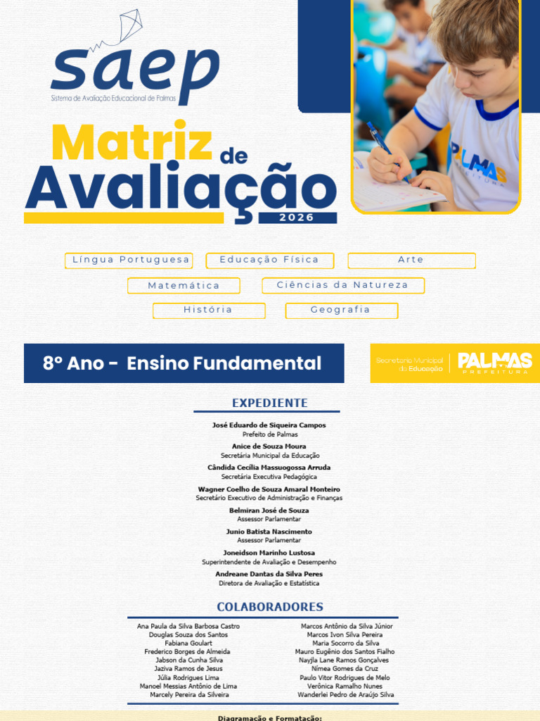 Matriz de Avaliação 8º ano | PDF | Pedagogia | Educação Física