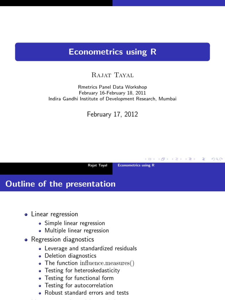 Econometrics With R Pdf Errors And Residuals Coefficient Of Determination