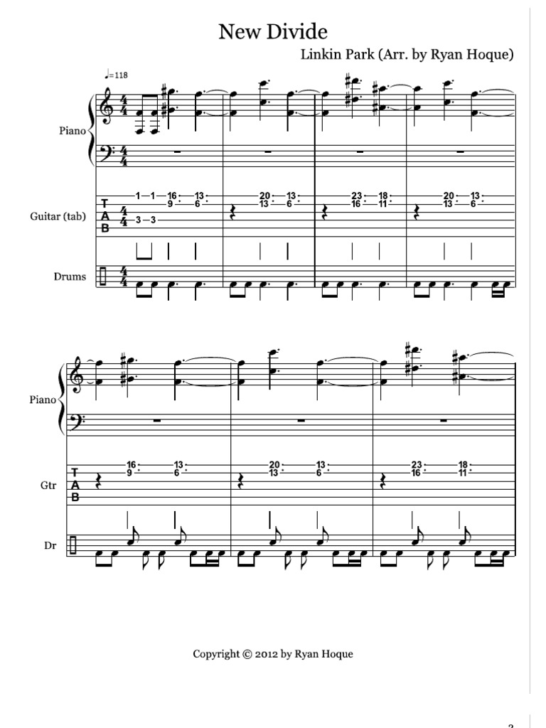 Linkin Park New Divide Guitar Chords
