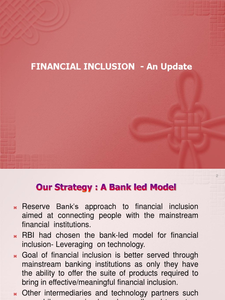 Finance Inclusion RBI | PDF | Financial Inclusion | Banks