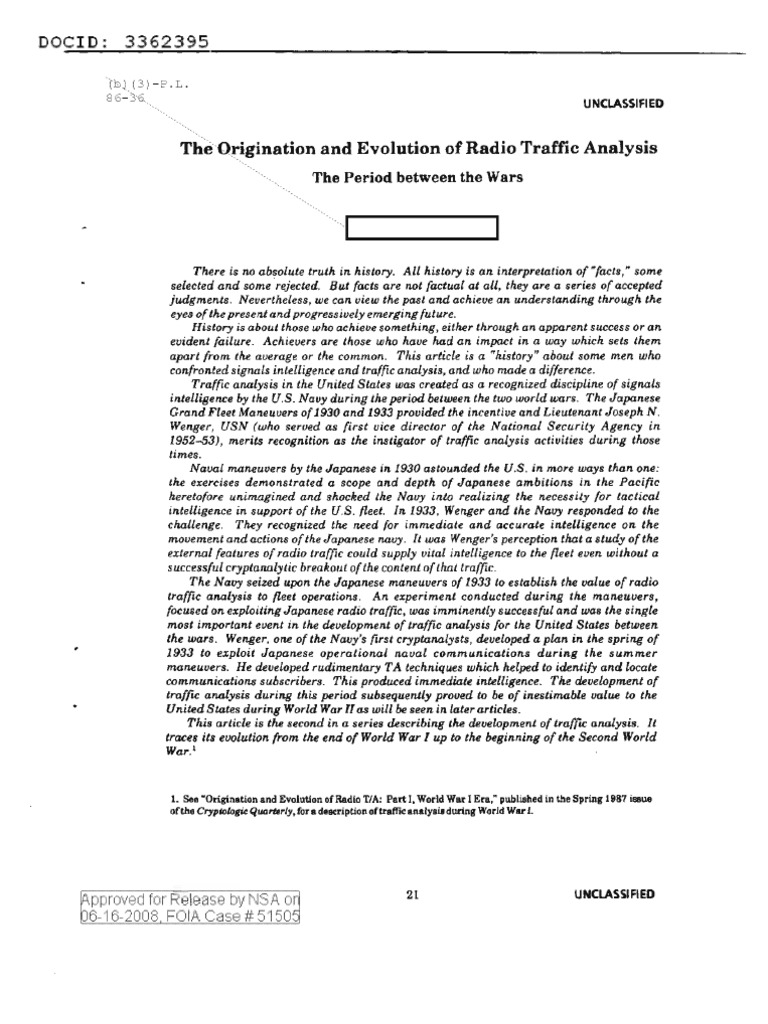 Evolution of U.S. Radio Traffic Analysis | PDF | Signals Intelligence ...