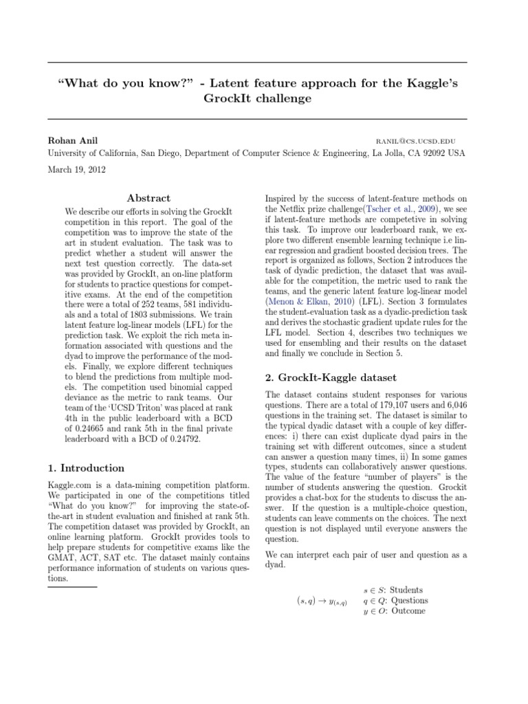 MS Project Report - Final - GrockIt On | PDF | Areas Of Computer Science | Machine Learning