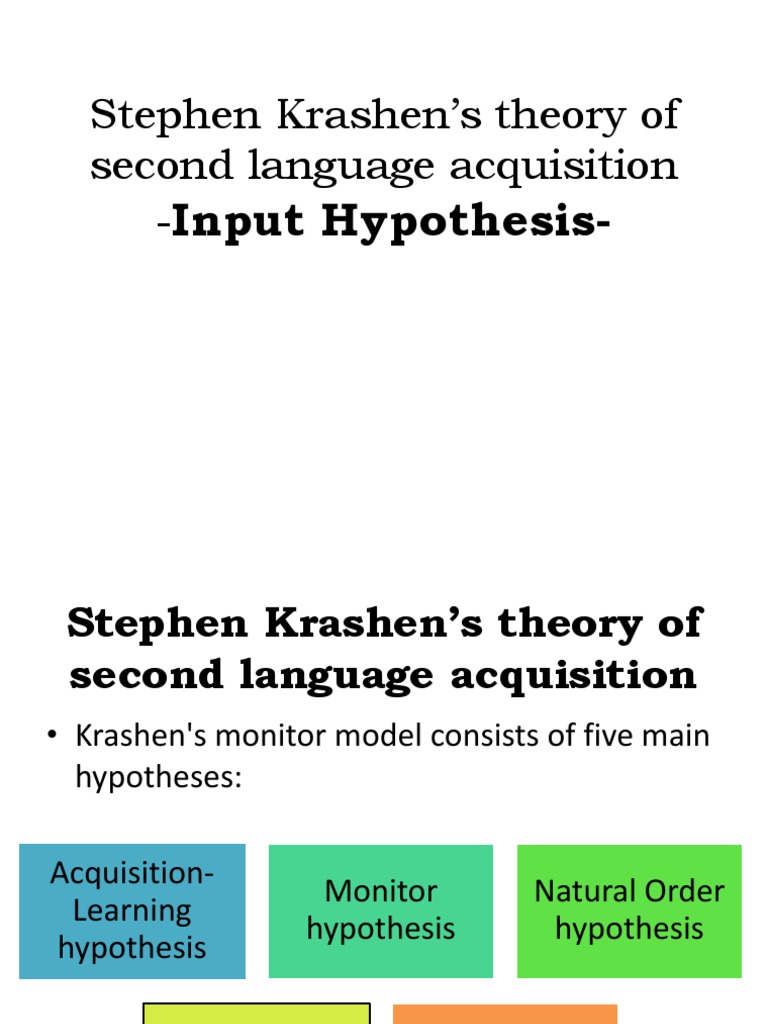 Input Hypothesis | PDF | Second Language | Second Language Acquisition