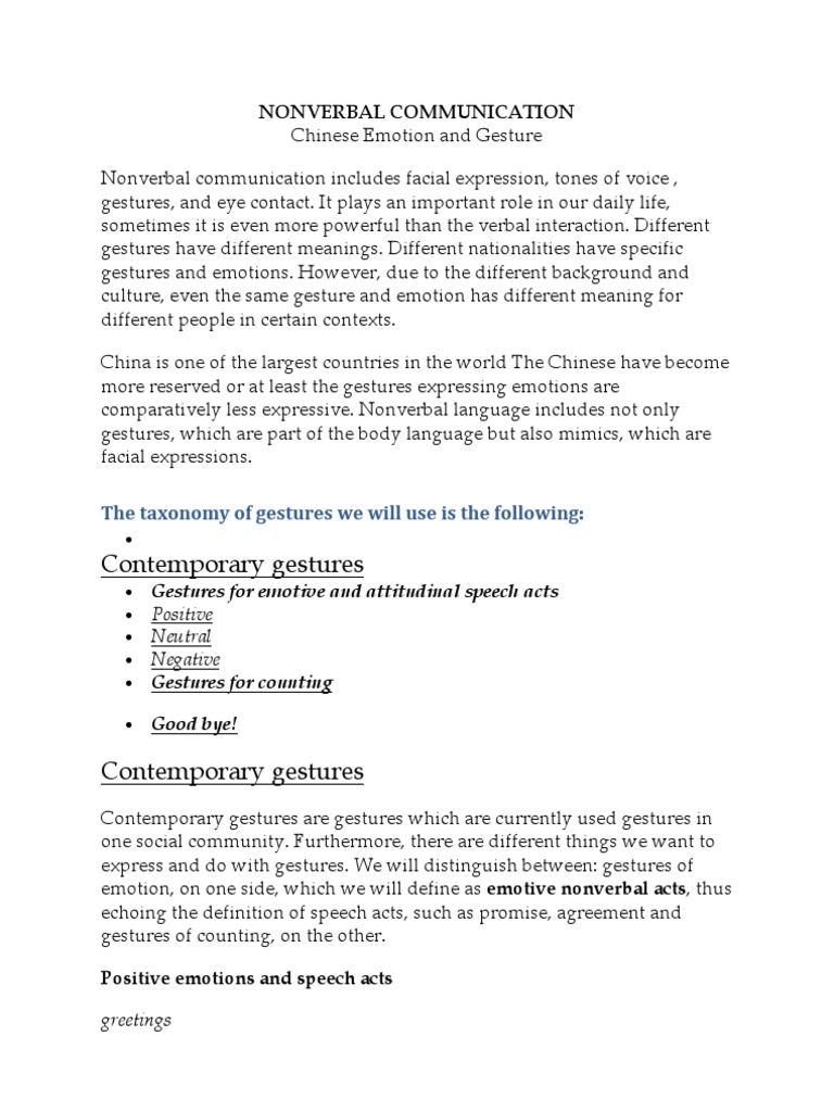 China | PDF | Nonverbal Communication | Gesture