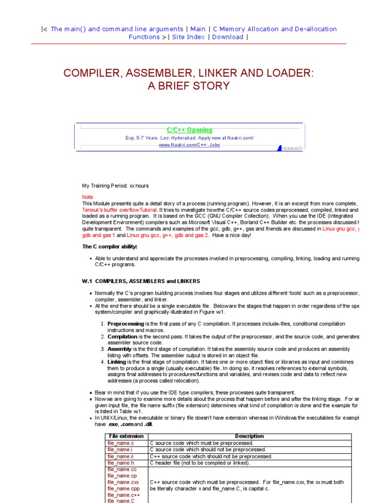 The Compiler Assembler Linker Loader And Process Address Space Tutorial Hacking The Process 