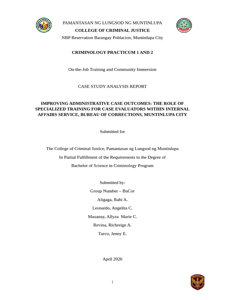 Case Study Ojt 1 | PDF | Accountability | Criminal Justice