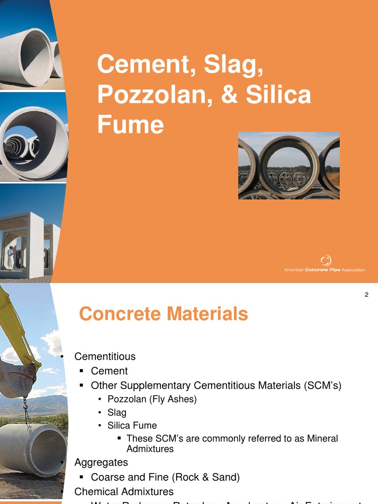 Cement, Slag, Pozzolan, & Silica Fume | PDF | Fly Ash | Cement