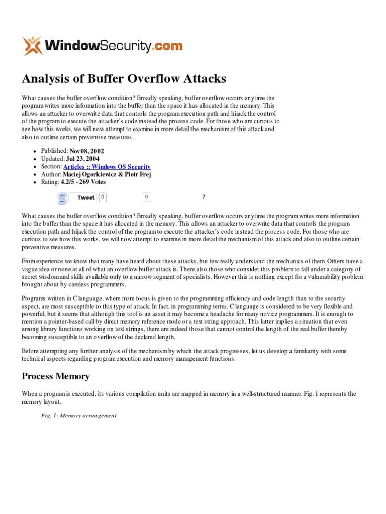 Analysis of Buffer Overflow Attacks | PDF | Subroutine | String (Computer Science)