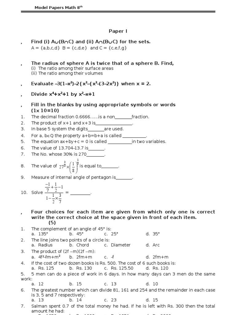 Mathematics For Class 8 | PDF | Sphere | Triangle