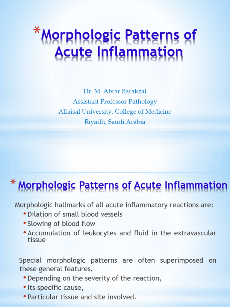 Morphologic Patterns of Inflammation 2nd | PDF | Inflammation | Necrosis