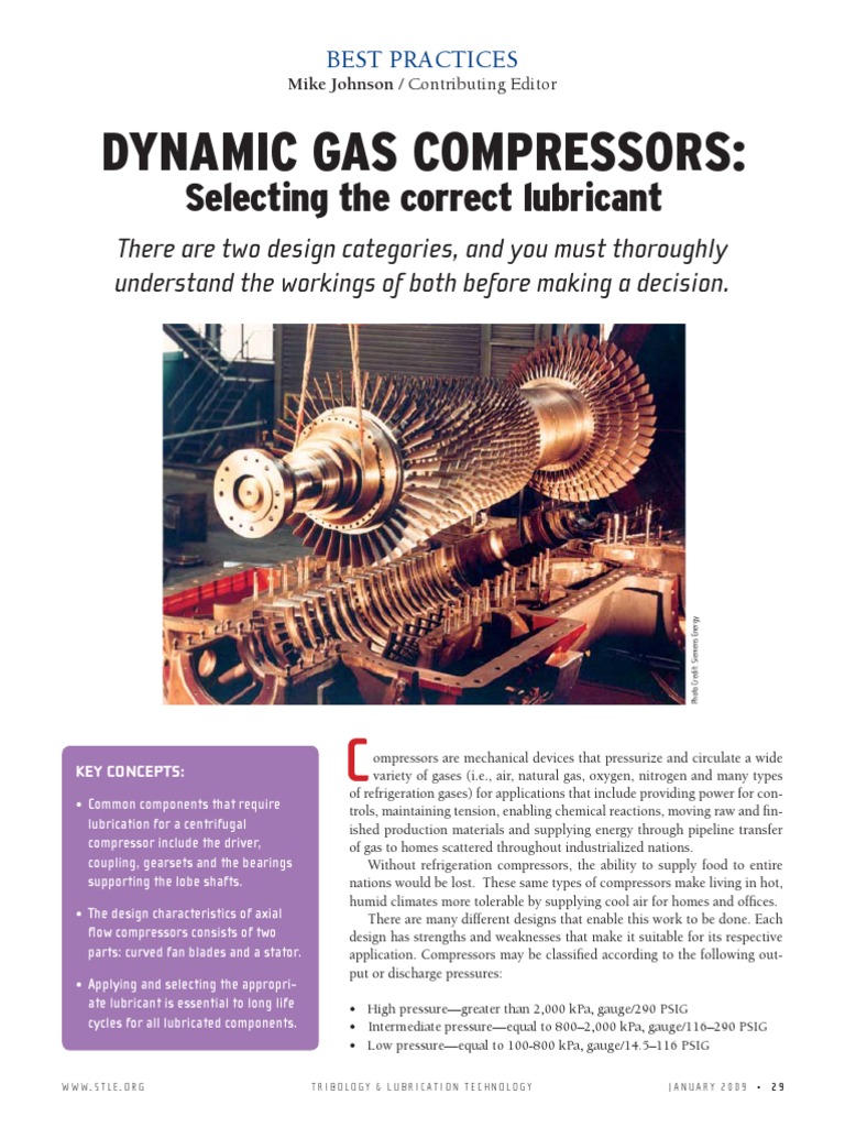 Dynamic Gas Compressors:: Selecting The Correct Lubricant | PDF | Gas ...