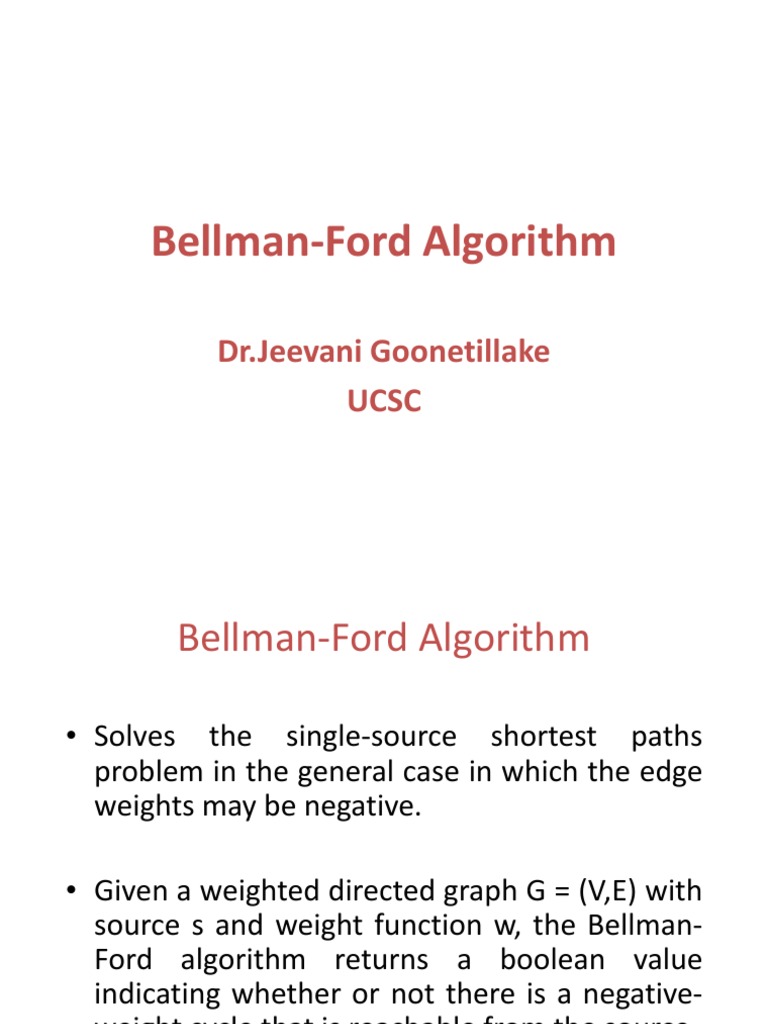 Bellman-Ford Algorithm Guide | PDF