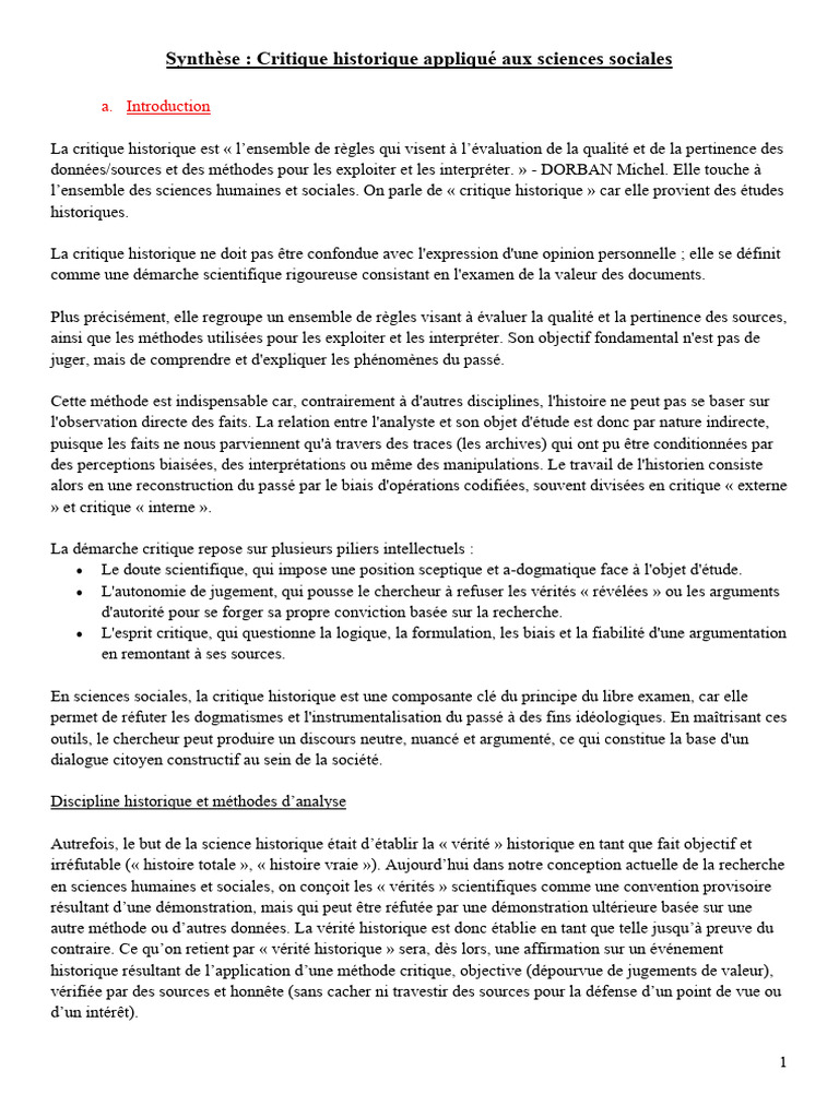 Synthèse critique historique | PDF | Archives | Beowulf