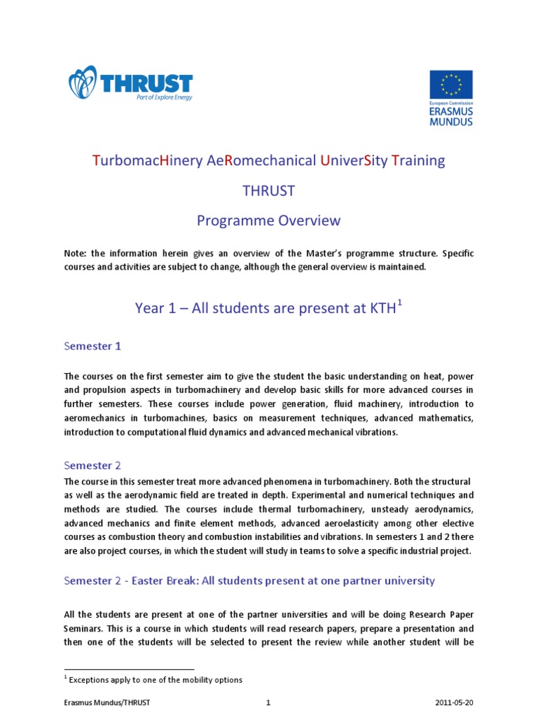 Erasmus Mundus THRUST Program Overview | PDF