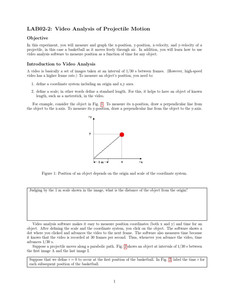 LAB02-2: Video Analysis of Projectile Motion: Objective | PDF ...