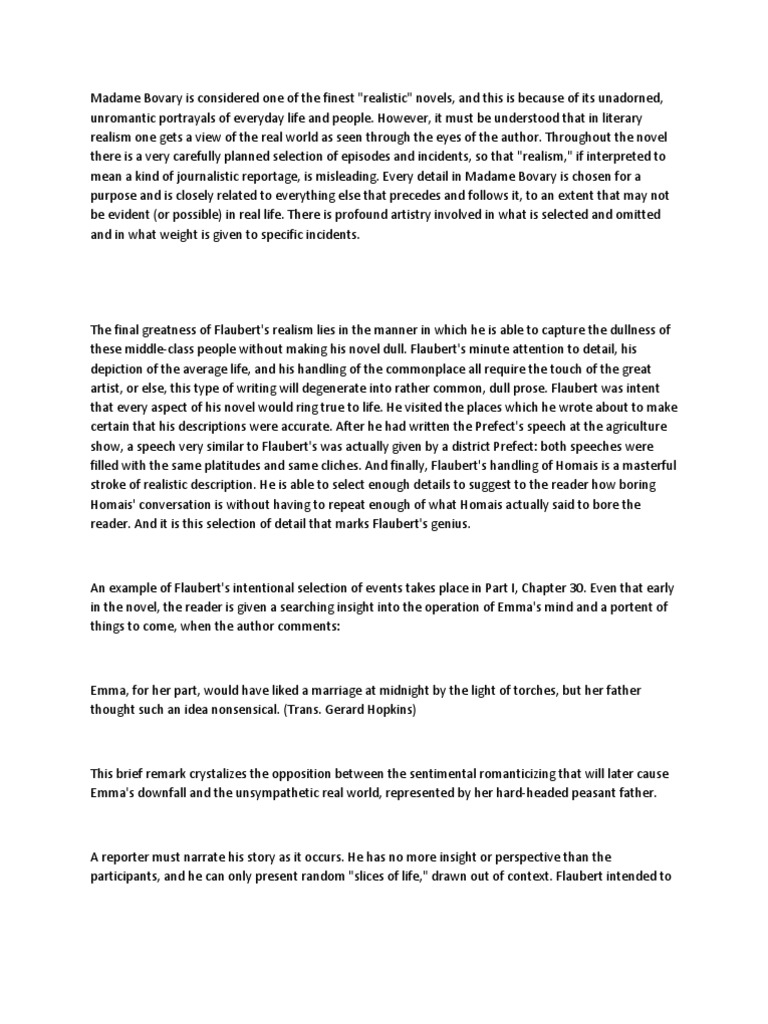 Madame Bovary - English Realism | PDF | Madame Bovary | Literary Realism