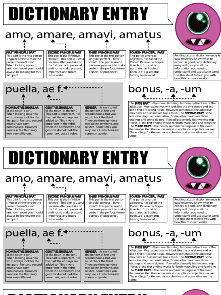 Latin Dictionary Entry Double | PDF | Grammatical Gender | Latin